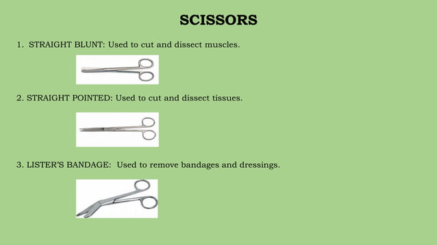 Nomenclature and uses of surgical instruments and hospital equipments ...