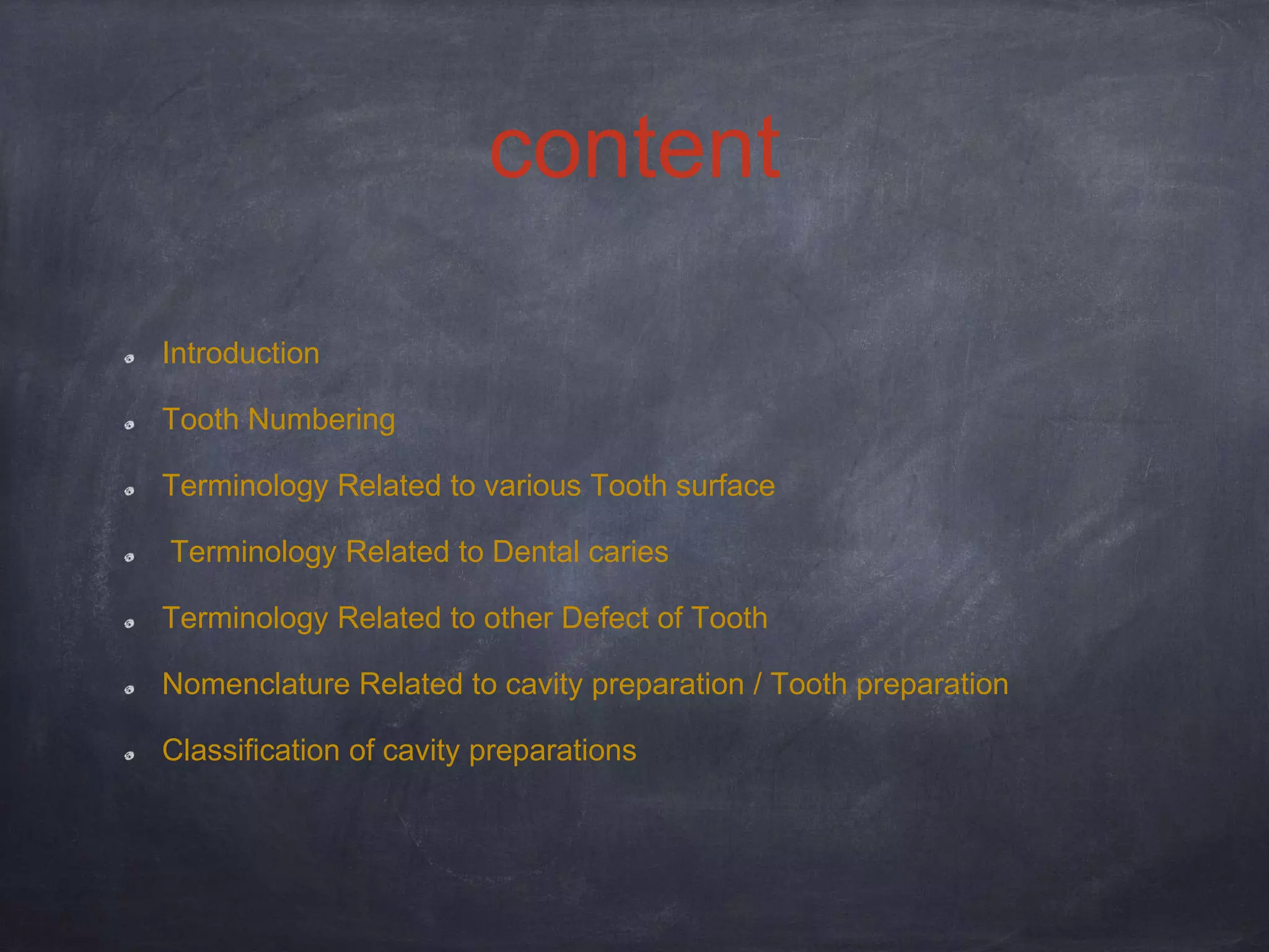 Nomenclature in Operative Dentistry | PPTX
