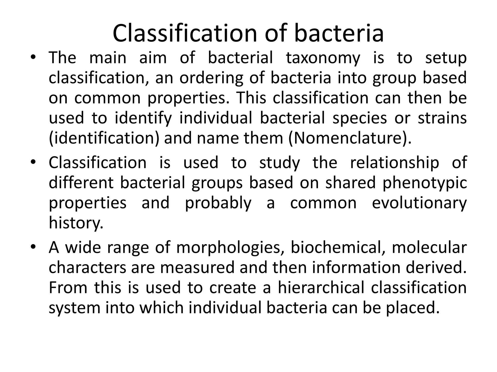 Nomenclature, classification and identification of bacteria by Anil ...