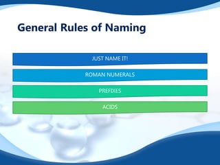 Nomenclature naming compounds ppt | PDF | Chemistry | Science