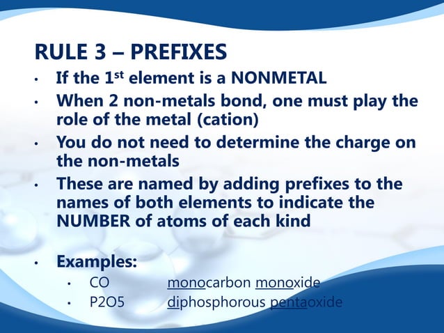 Nomenclature naming compounds ppt | PDF | Chemistry | Science