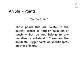 Nomenclature of acu points | PPTX