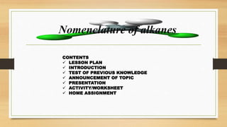 Nomenclature of alkanes | PPTX