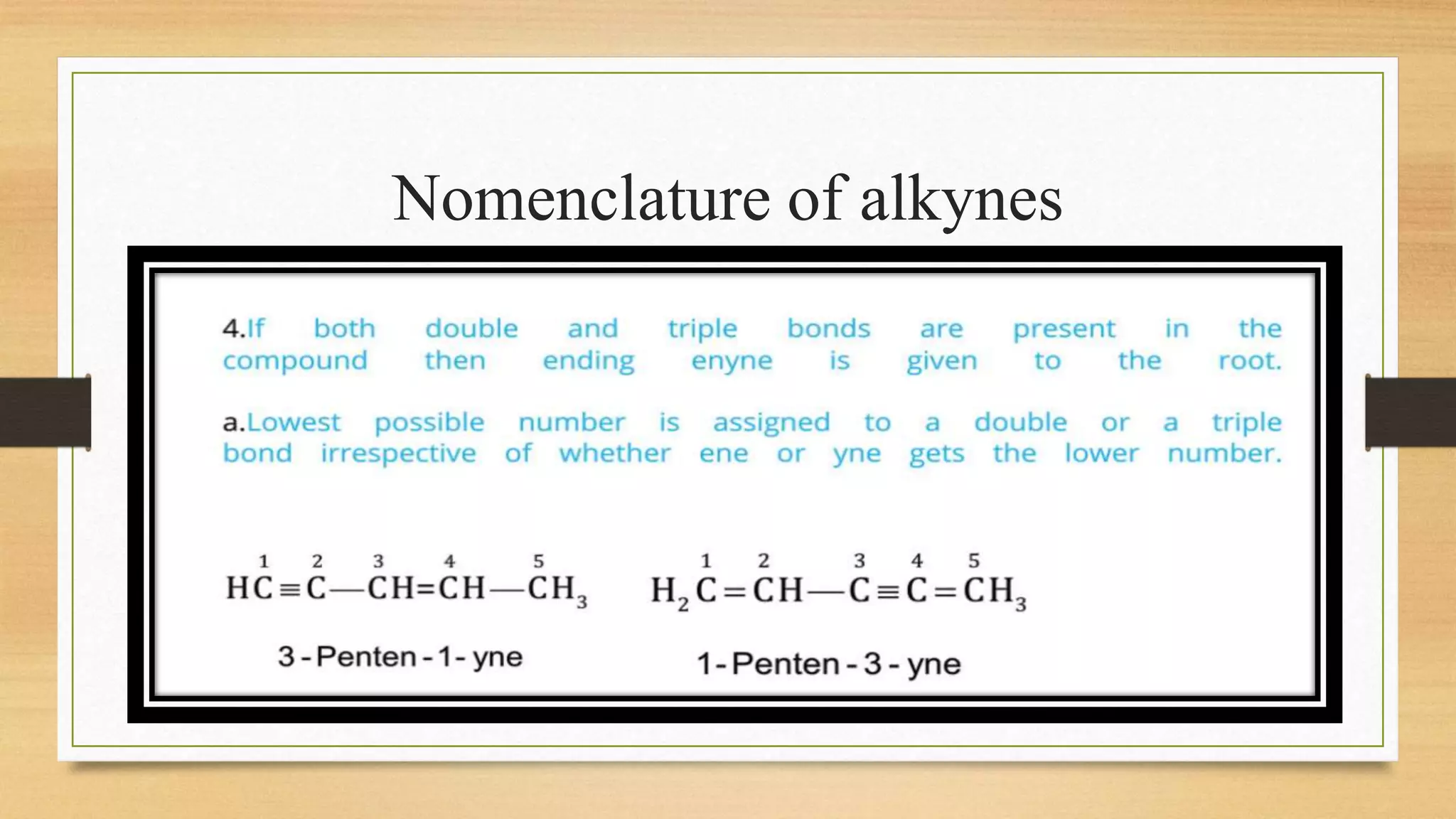 Nomenclature of alkynes | PPTX