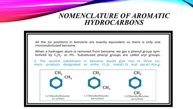 Nomenclature of aromatic hydrocarbons | PPTX