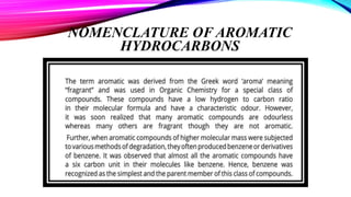 Nomenclature of aromatic hydrocarbons | PPTX