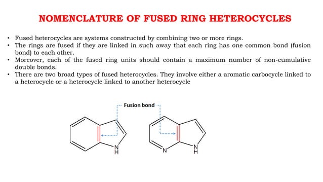 Nomenclature of heterocyclic bicyclic compound | PPTX | Chemistry | Science