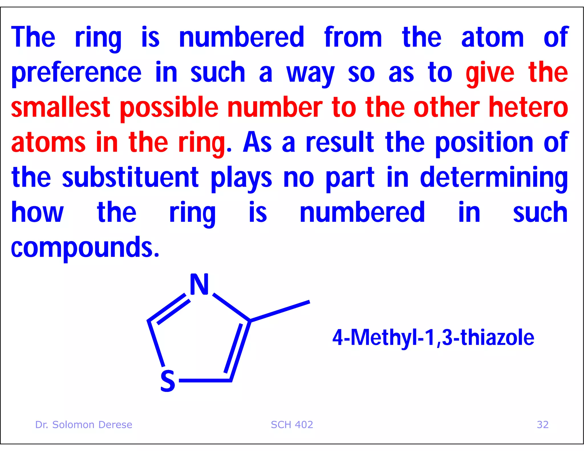 Nomenclature of heterocyclic compounds | PDF