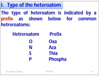 Nomenclature of heterocyclic compounds | PDF
