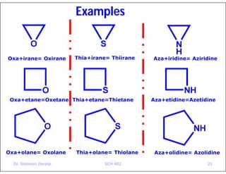 Nomenclature of heterocyclic compounds | PDF