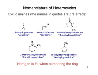 Nomenclature of heterocyclic compounds | PDF