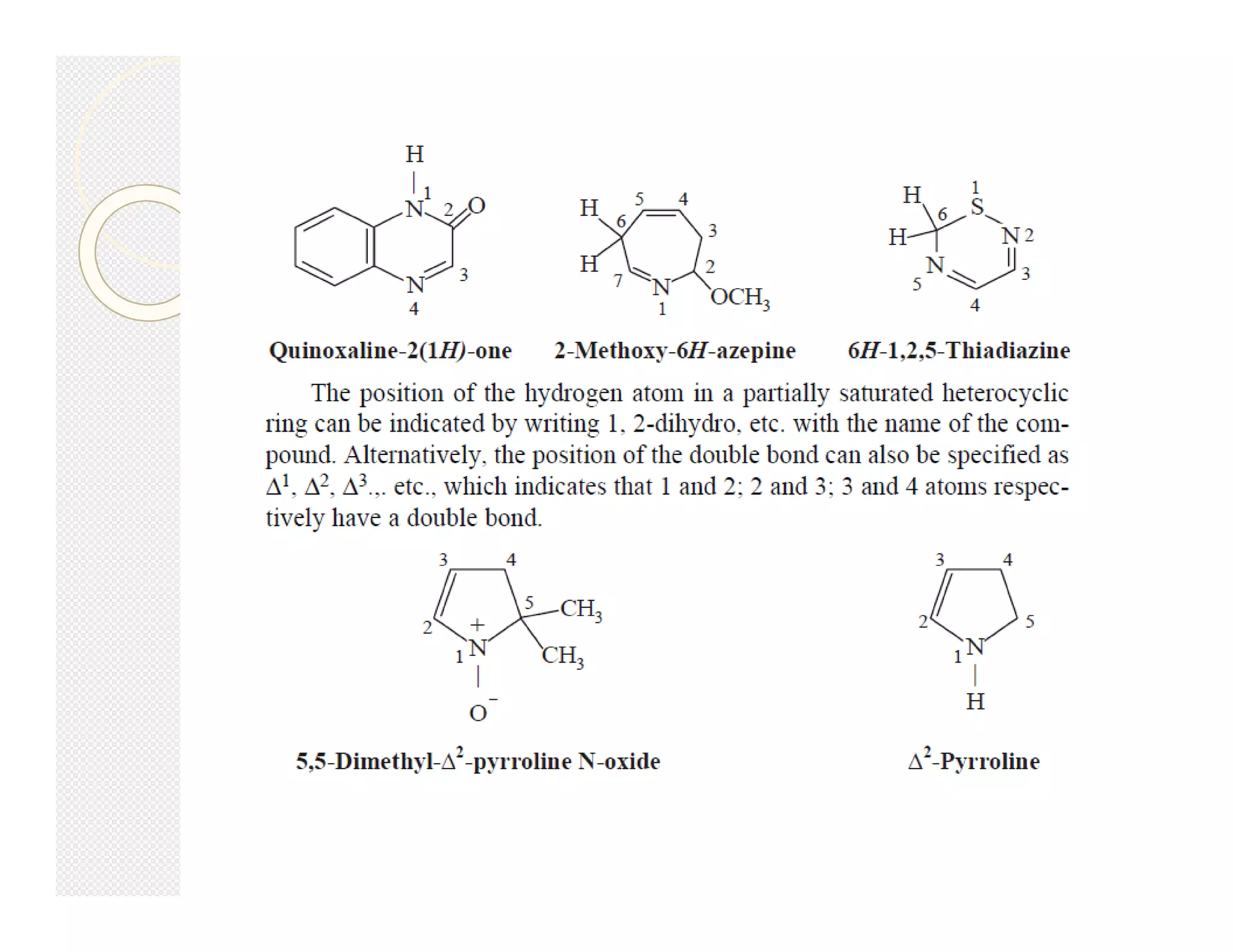 Nomenclature of heterocyclic compounds | PDF