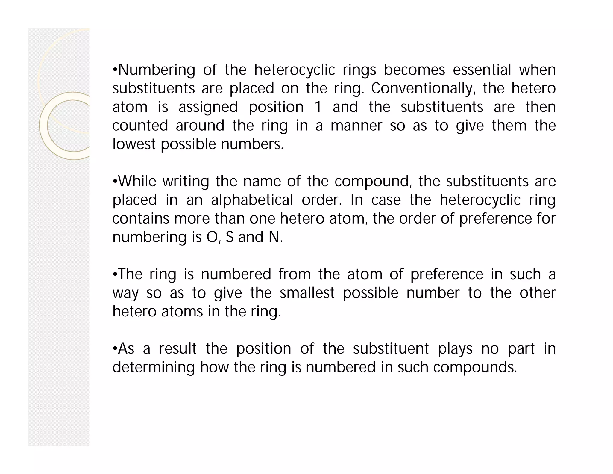 Nomenclature of heterocyclic compounds | PDF