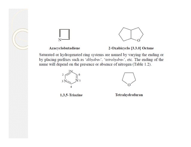 Nomenclature of heterocyclic compounds | PDF | Chemistry | Science