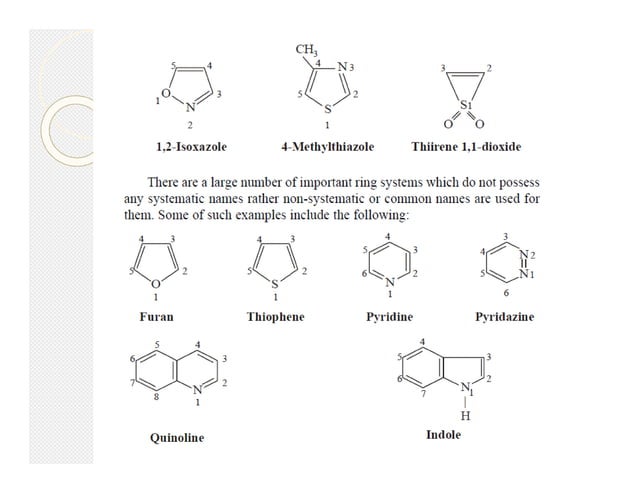 Nomenclature of heterocyclic compounds | PDF | Chemistry | Science