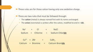 Nomenclature of inorganic Compounds | PPTX