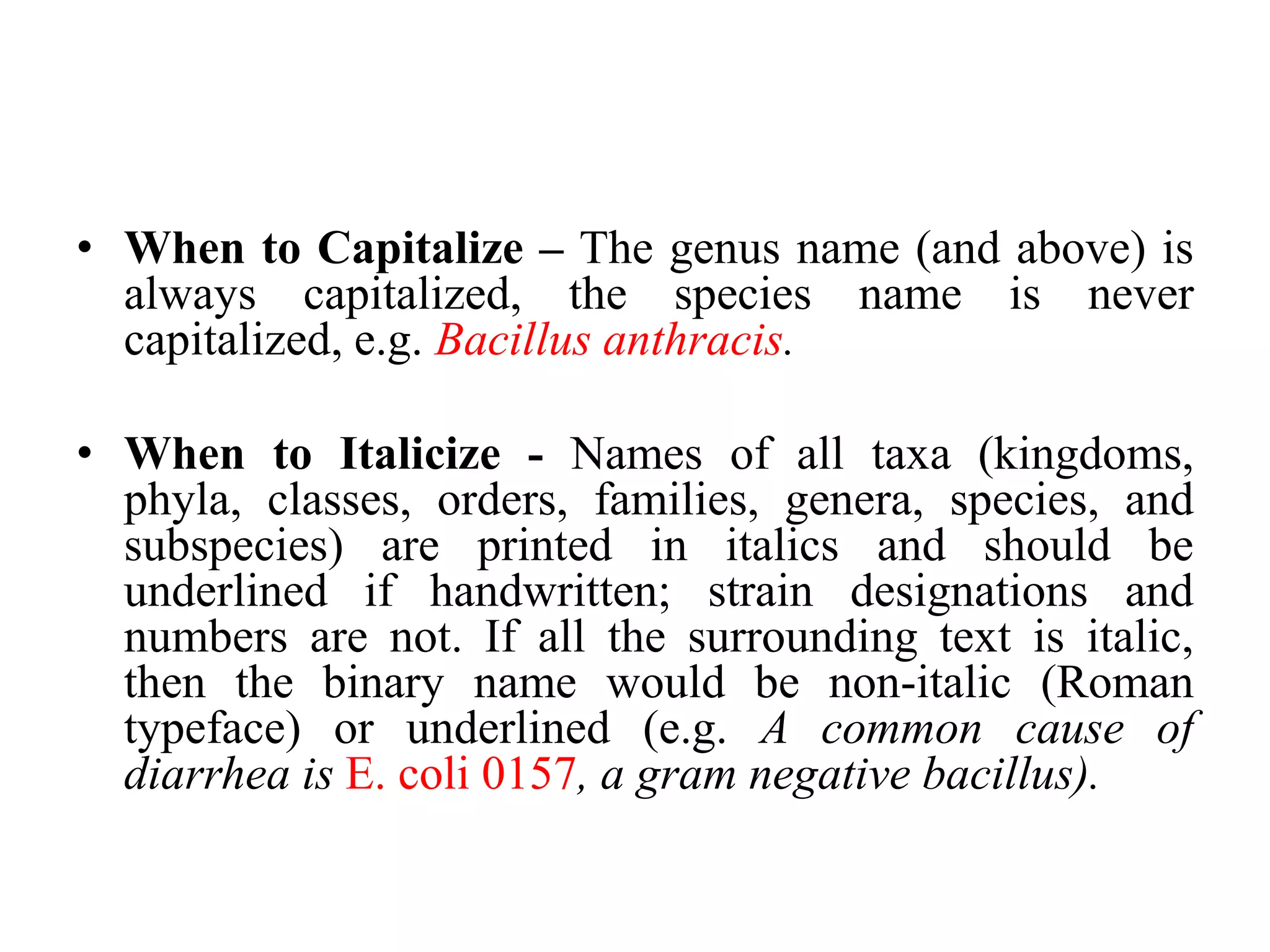 Nomenclature of microorganisms | PPTX