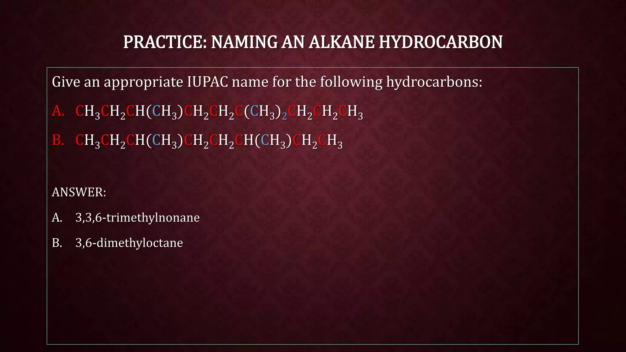 Nomenclature of Organic Compounds (IUPAC) | PPTX | Chemistry | Science