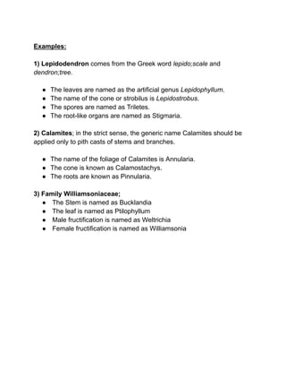 The Nomenclature of Fossils of the Plants | PDF