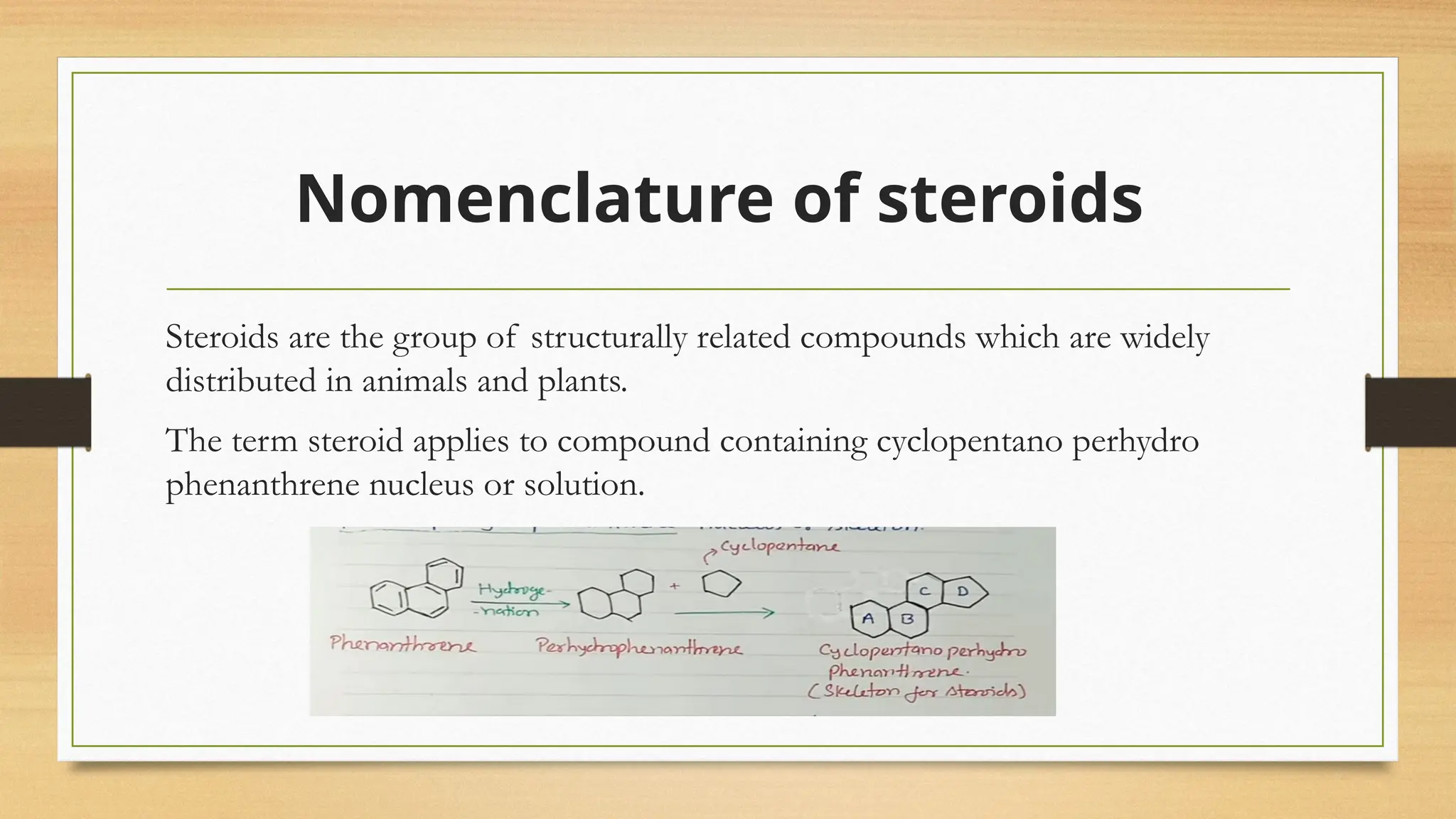 nomenclature of steroids ................. | PPTX