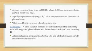 nomenclature of steroids ................. | PPTX