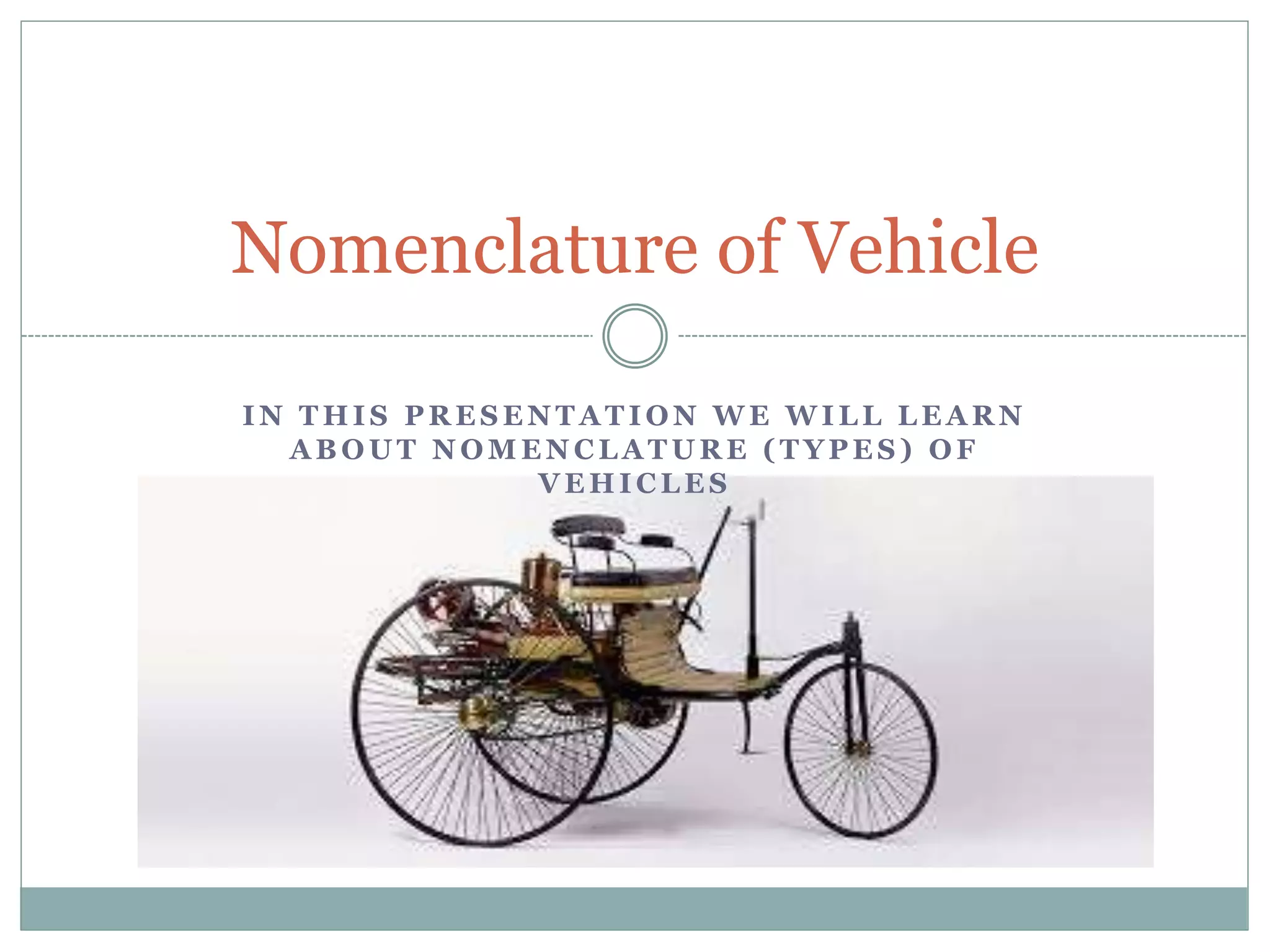 Nomenclature of vehicle | PPTX