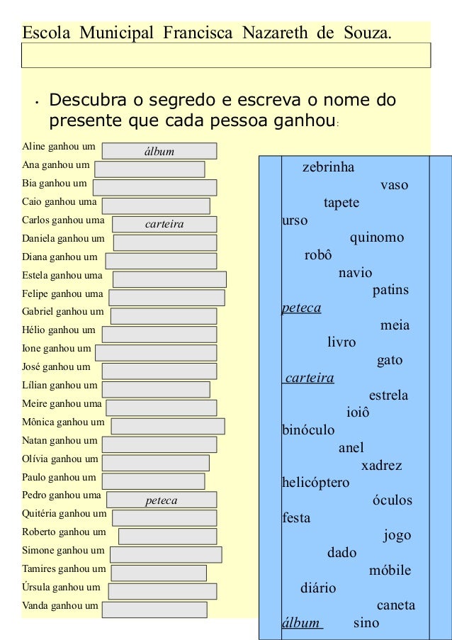Exemplos De Nomes Proprios Para Criancas