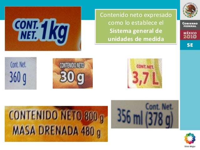 Especificaciones generales de etiquetado