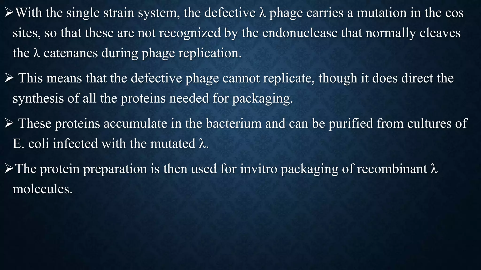 transfection and invitro packaging of phage genome | PPTX