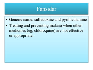 anti malarial drugs | PPT