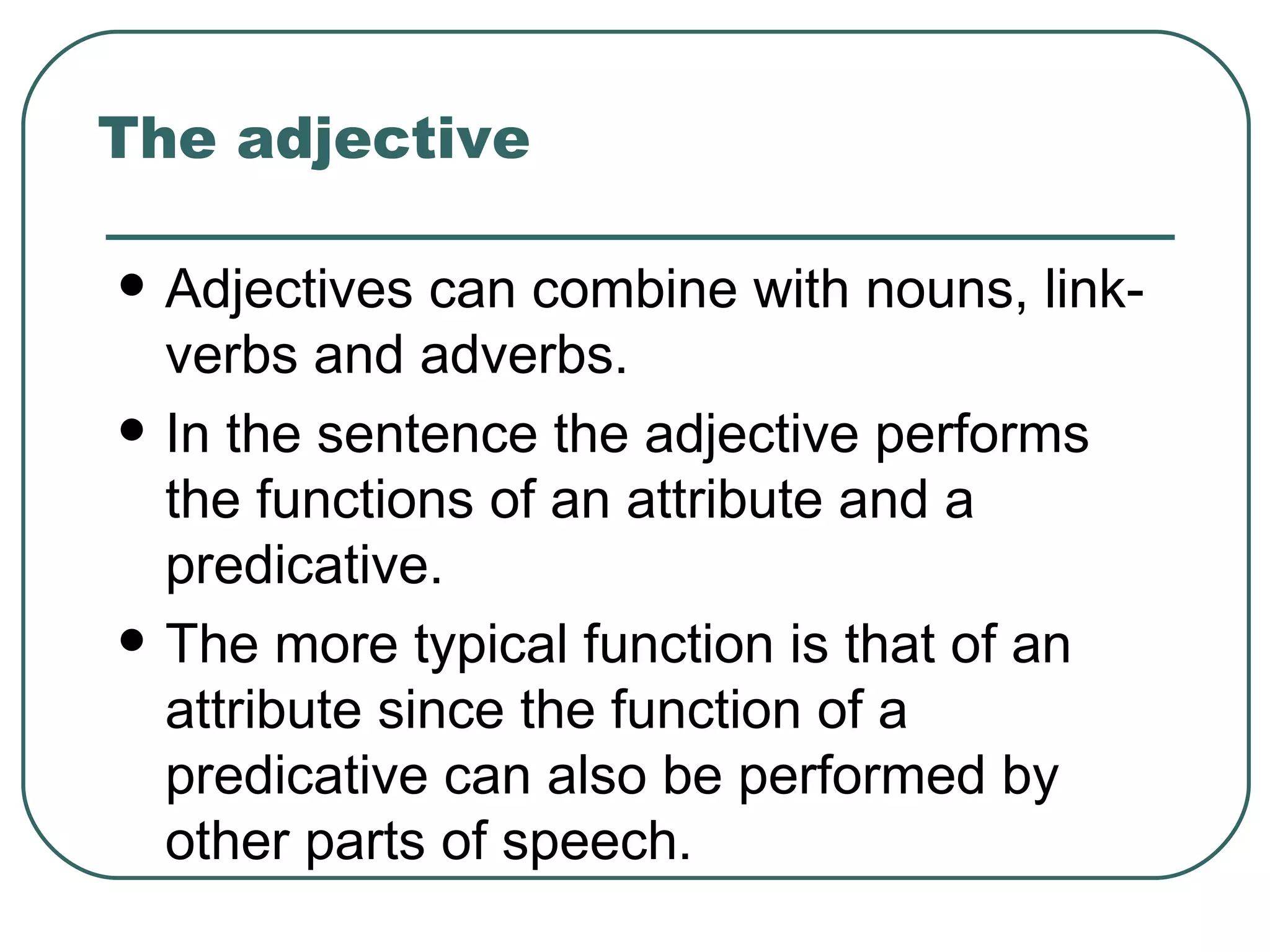 Nominal and functional parts of speech | PPT
