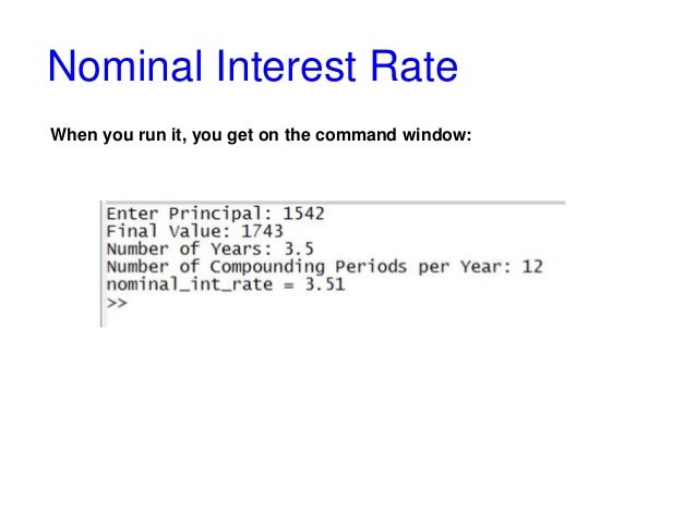 Nominal And Effective Interest Rate With Matlab