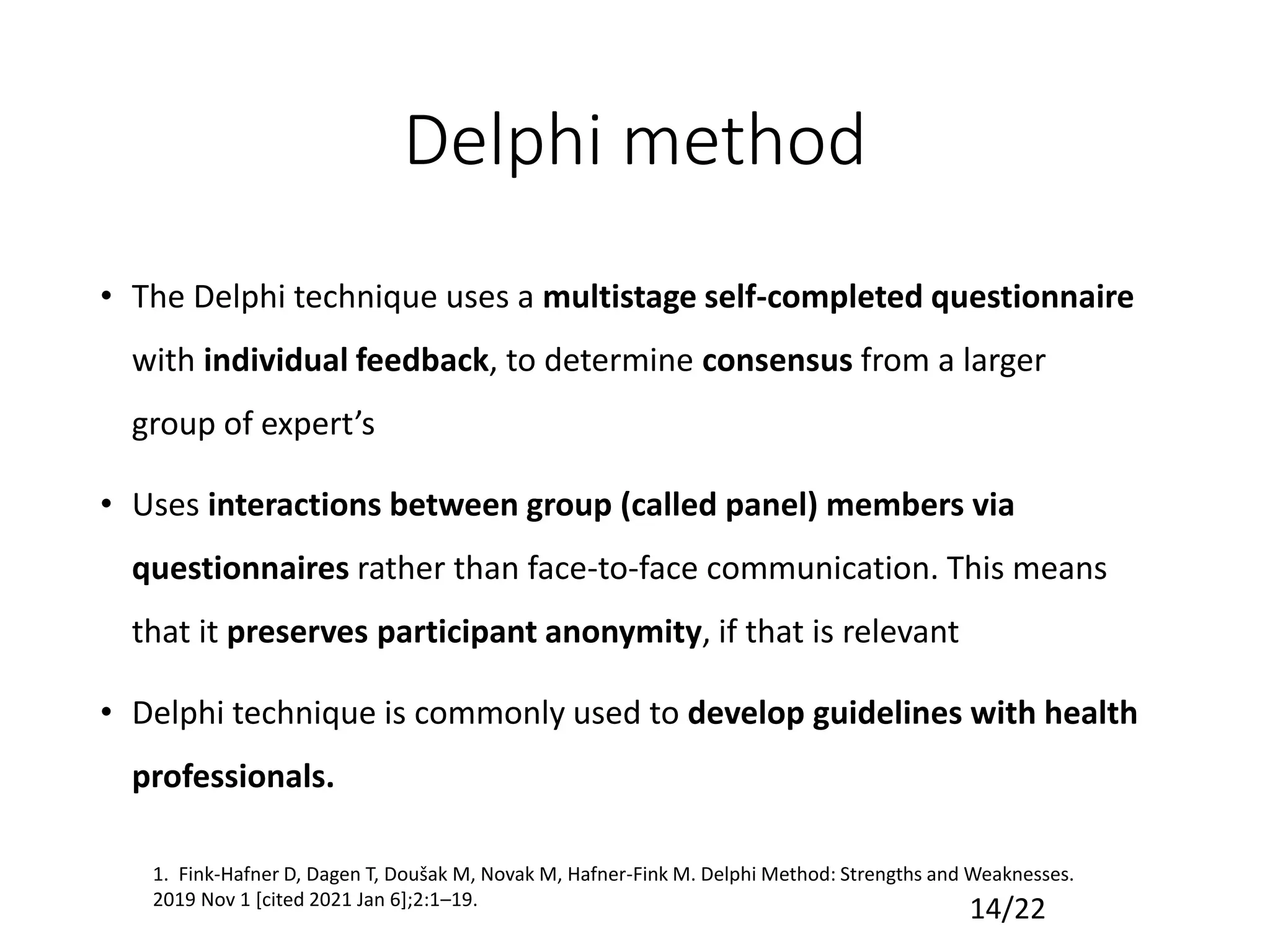 Nominal group technique and Delphi method (Consensus methods) | PPTX