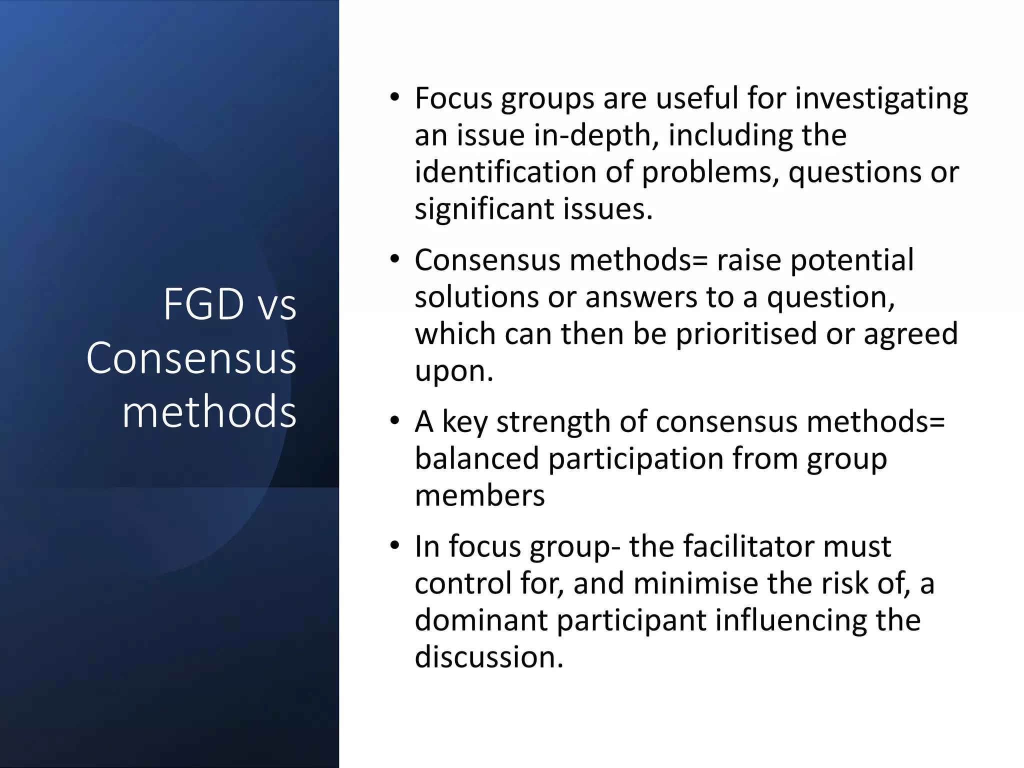 Nominal group technique and Delphi method (Consensus methods) | PPTX