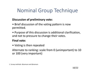 Nominal group technique and Delphi method (Consensus methods) | PPTX