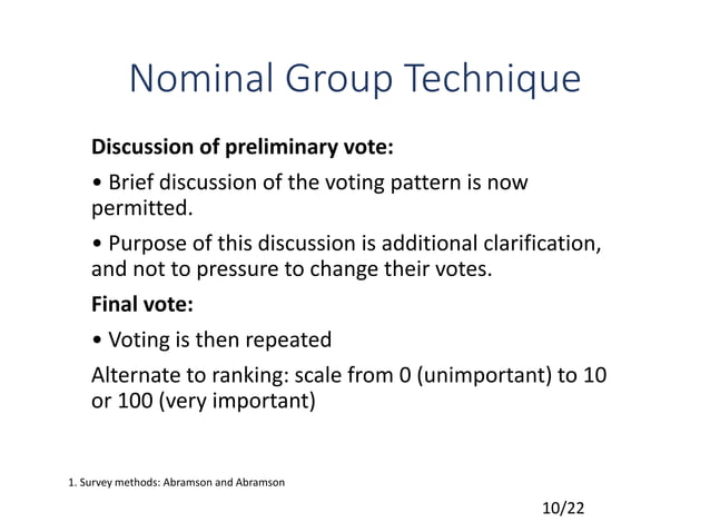 Nominal group technique and Delphi method (Consensus methods) | PPTX