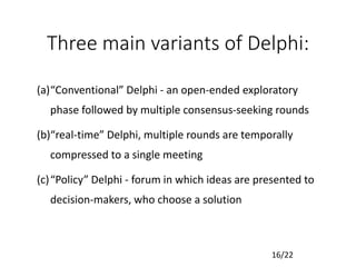 Nominal group technique and Delphi method (Consensus methods) | PPTX
