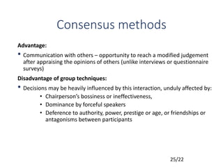 Nominal group technique and Delphi method (Consensus methods) | PPTX
