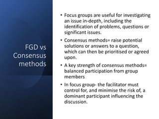 Nominal group technique and Delphi method (Consensus methods) | PPTX