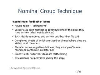 Nominal group technique and Delphi method (Consensus methods) | PPTX