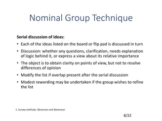 Nominal group technique and Delphi method (Consensus methods) | PPTX