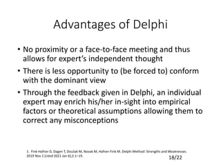 Nominal group technique and Delphi method (Consensus methods) | PPT