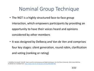 Nominal Group Ranking
