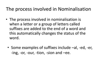 Nominalisation of adjectives | PPTX
