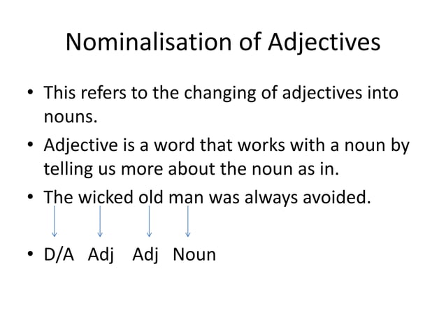 Nominalisation of adjectives | PPTX
