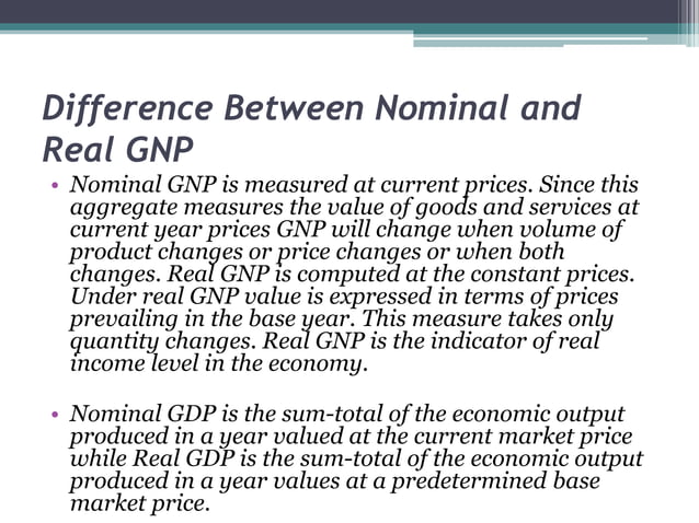 Nominal and real GNP | PPTX
