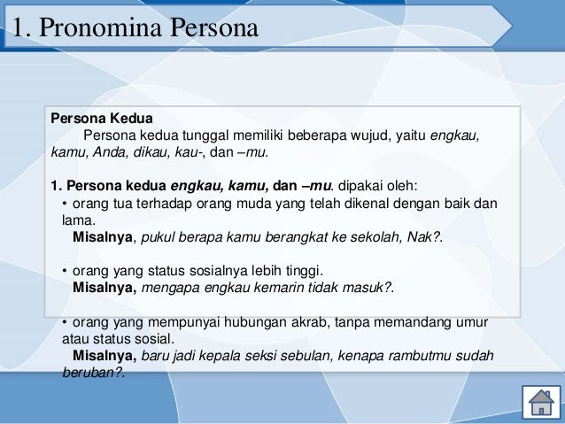 Contoh Kata Pronomina