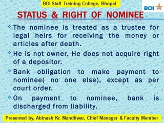 Nomination in Bank Account | PPT