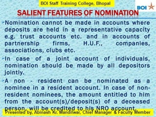 Nomination in Bank Account | PPT