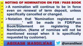 Nomination Facility in Bank Account | PPTX